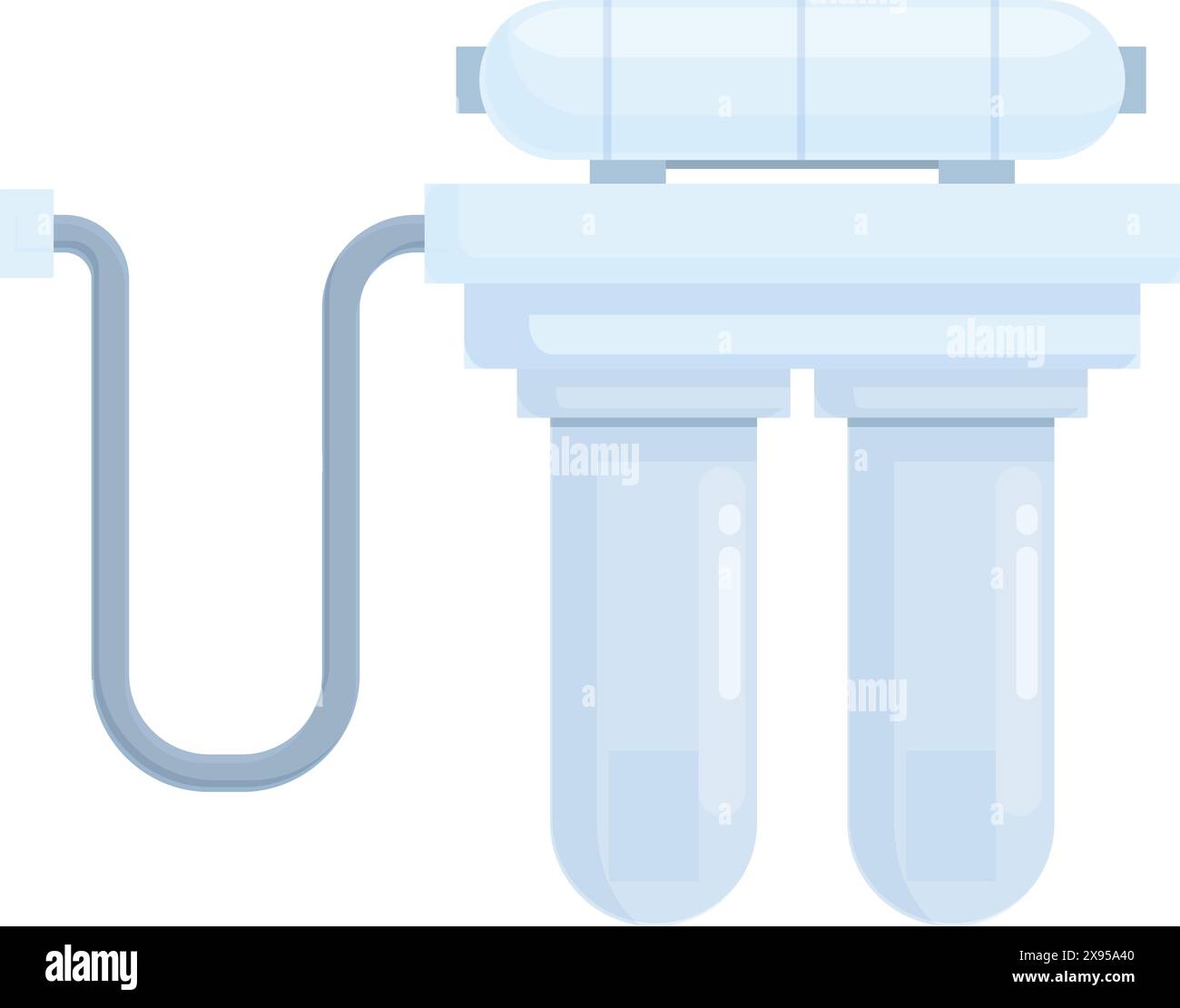 Illustration of a home water purification system using filtration and ...