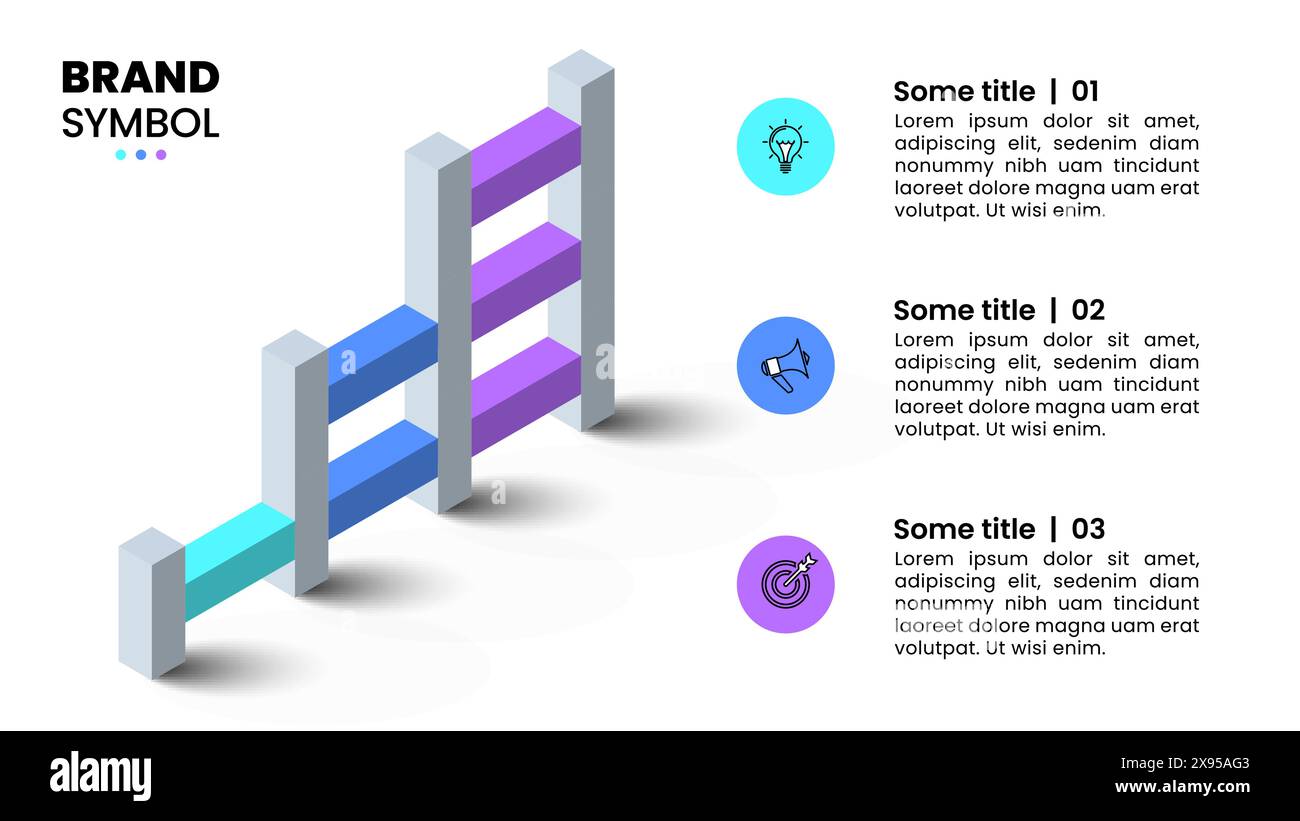 Infographic template with icons and 3 options or steps. Isometric ...
