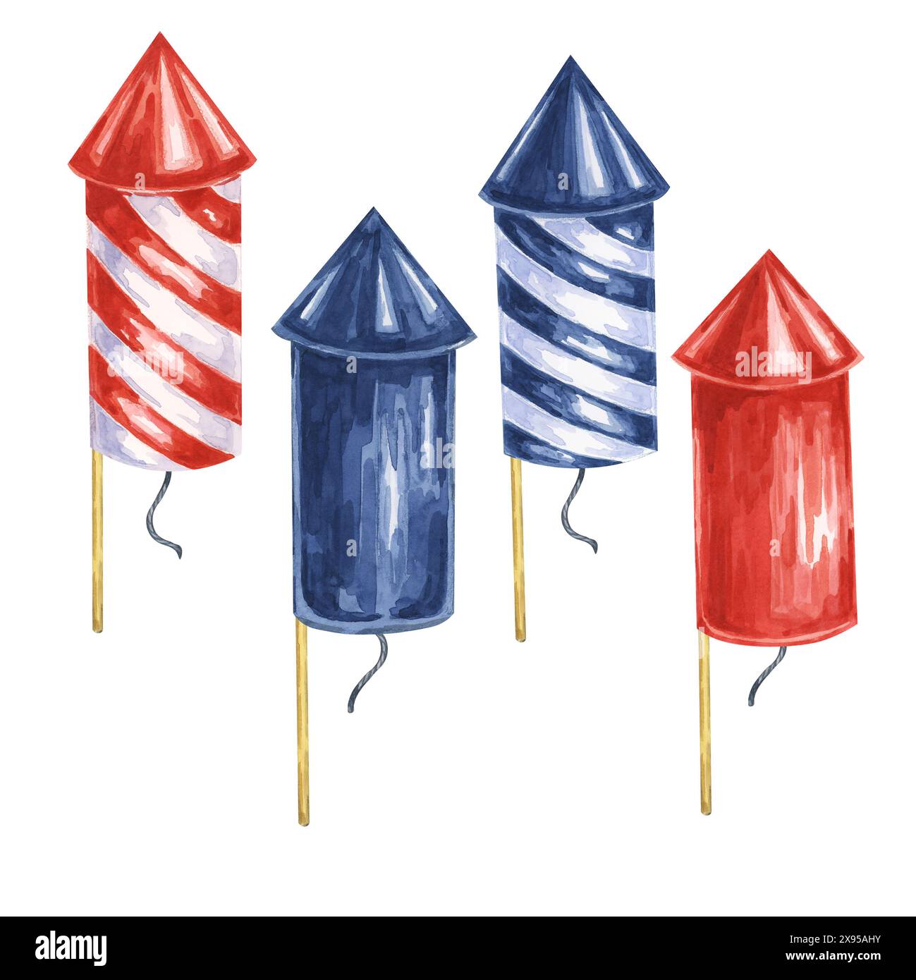 Red and Blue firecrackers for Fourth of July, USA Independence day ...