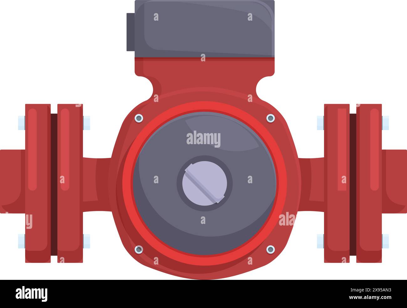Streamlined graphic of a red valve, ideal for depicting plumbing or ...
