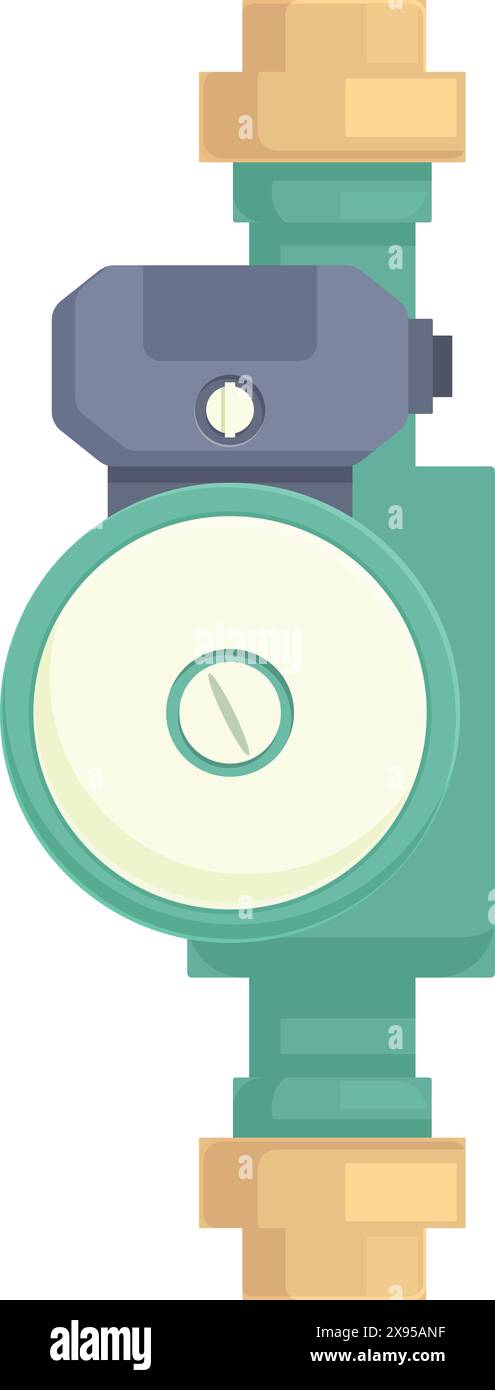 Vector illustration of a stylized pressure gauge with brass fittings on ...