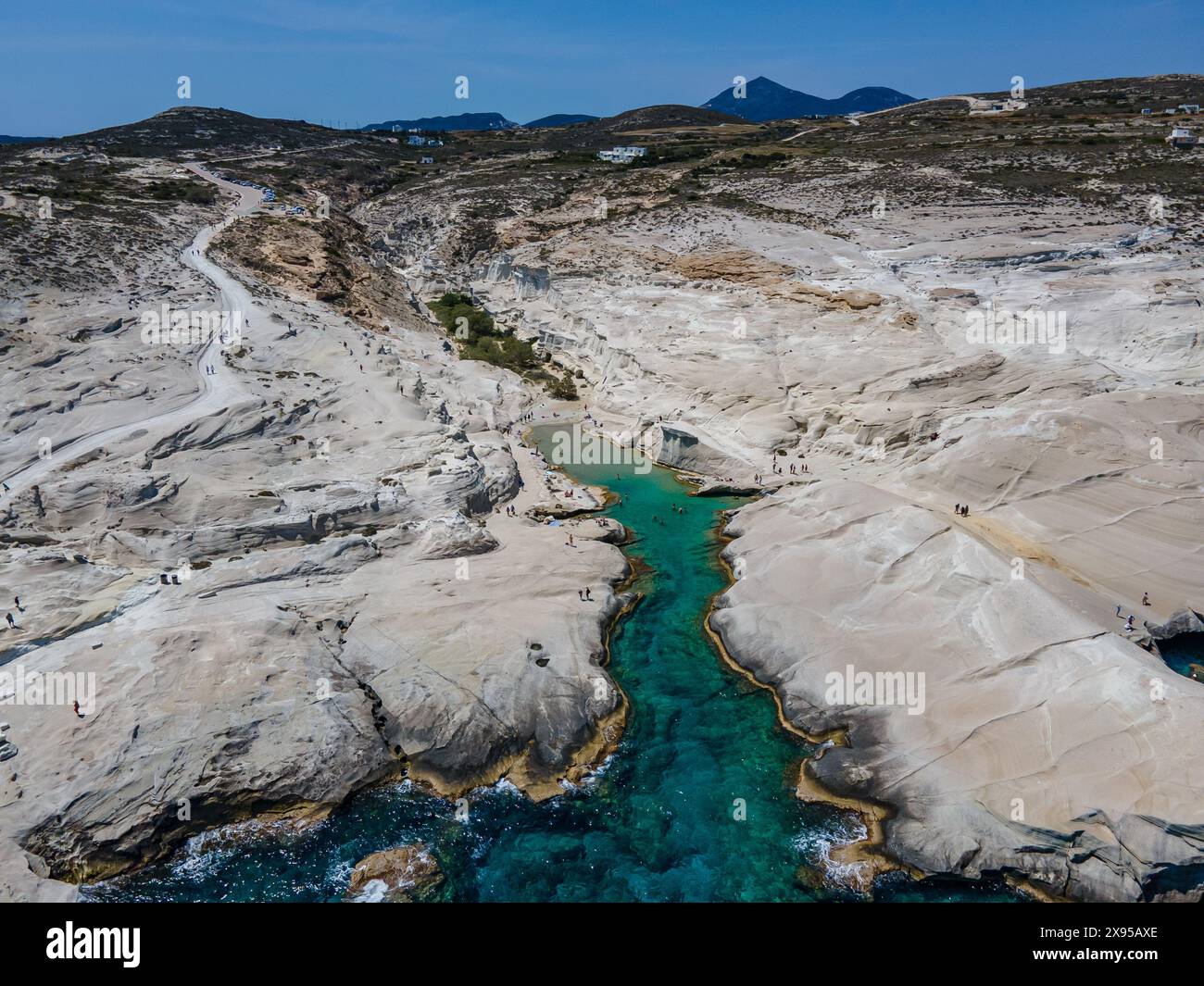 The famous Sarakiniko at Milos,Greece Stock Photo - Alamy