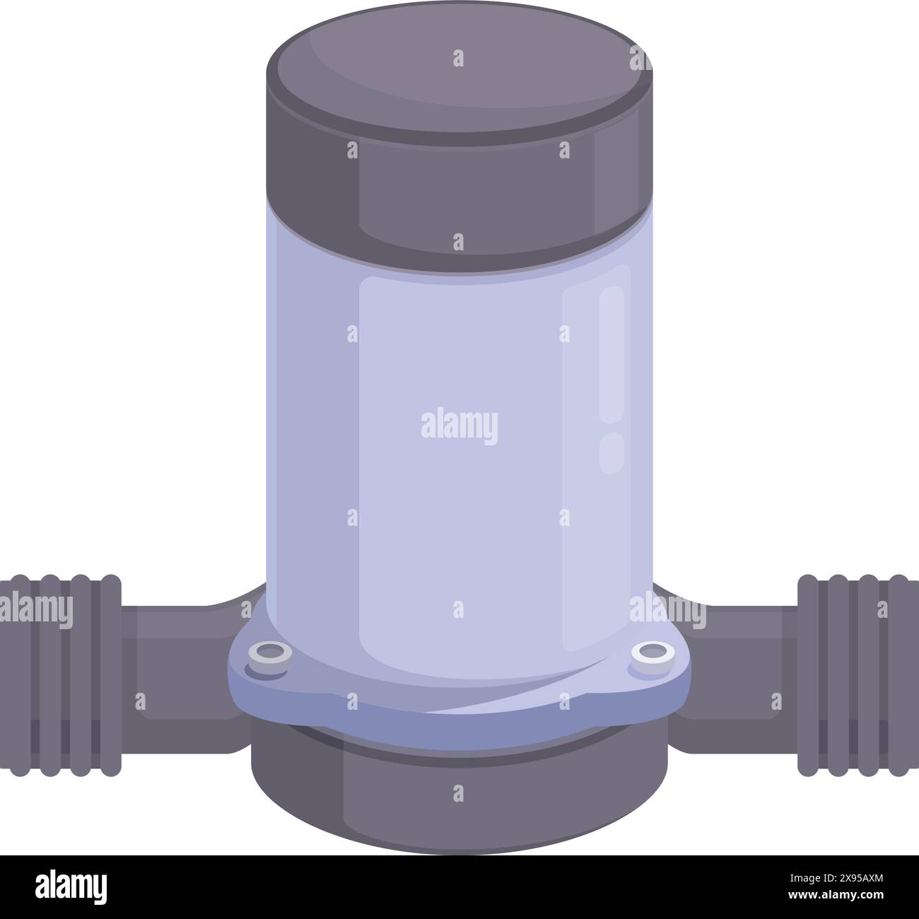 Isometric industrial pipe connector illustration with metal flanges in ...