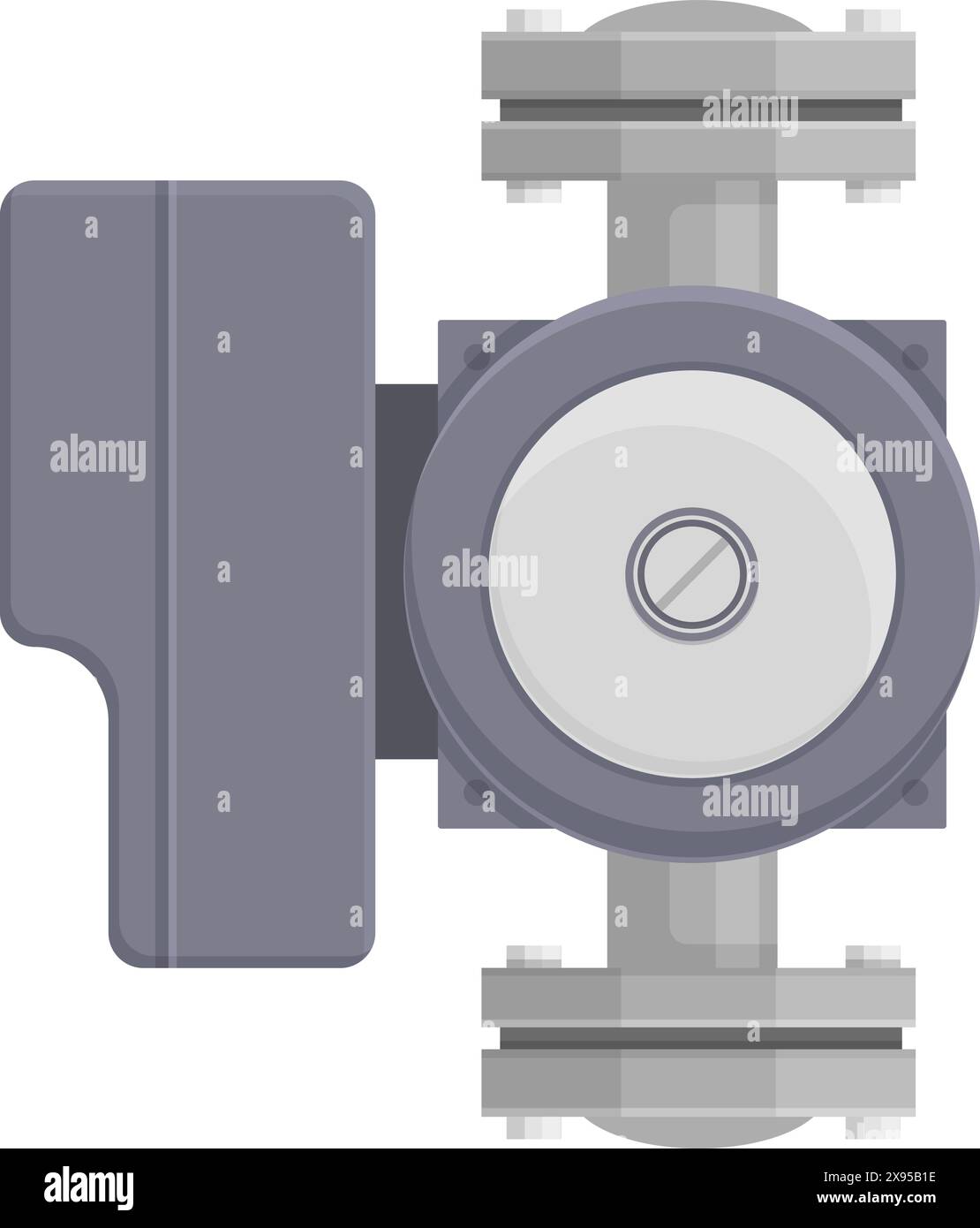 Detailed vector illustration of grey industrial pipeline valve icon ...