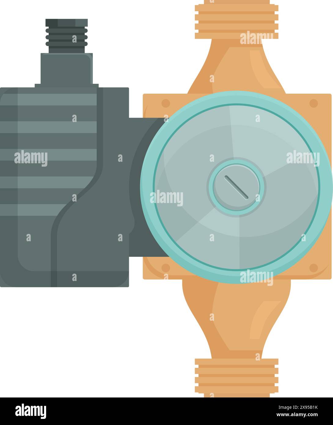 Flat design vector of a centrifugal water pump used in industrial ...