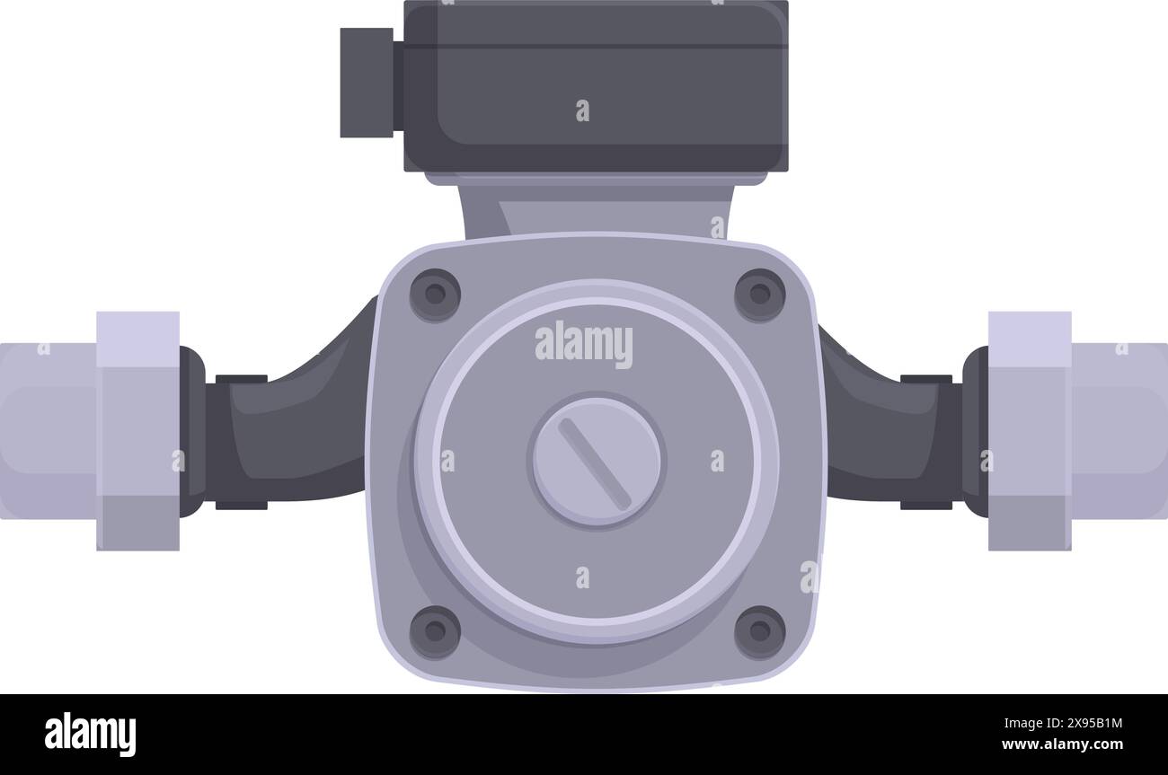 Flat vector graphic of an industrial flange with a centered valve and ...