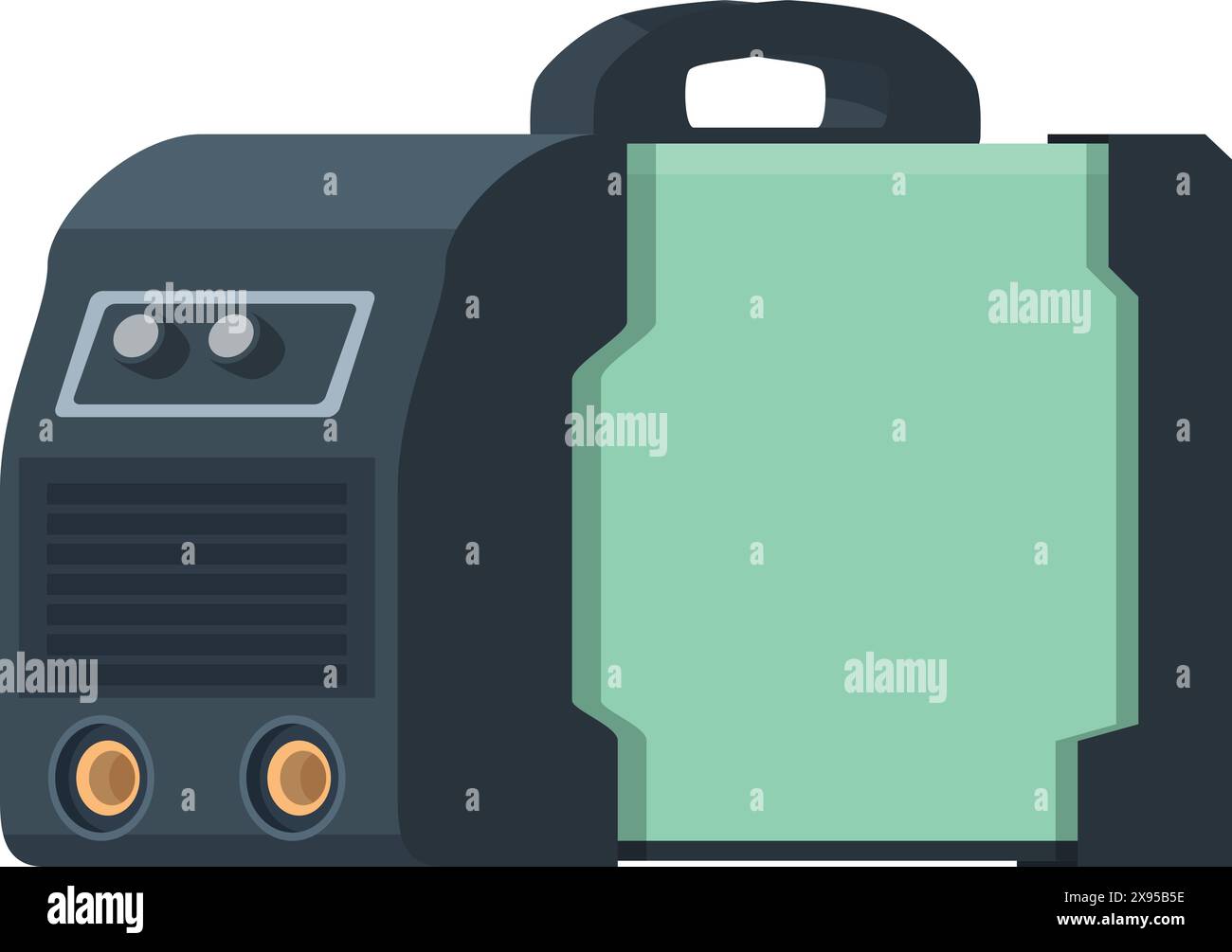 Flat design vector of a compact and portable generator for emergency ...