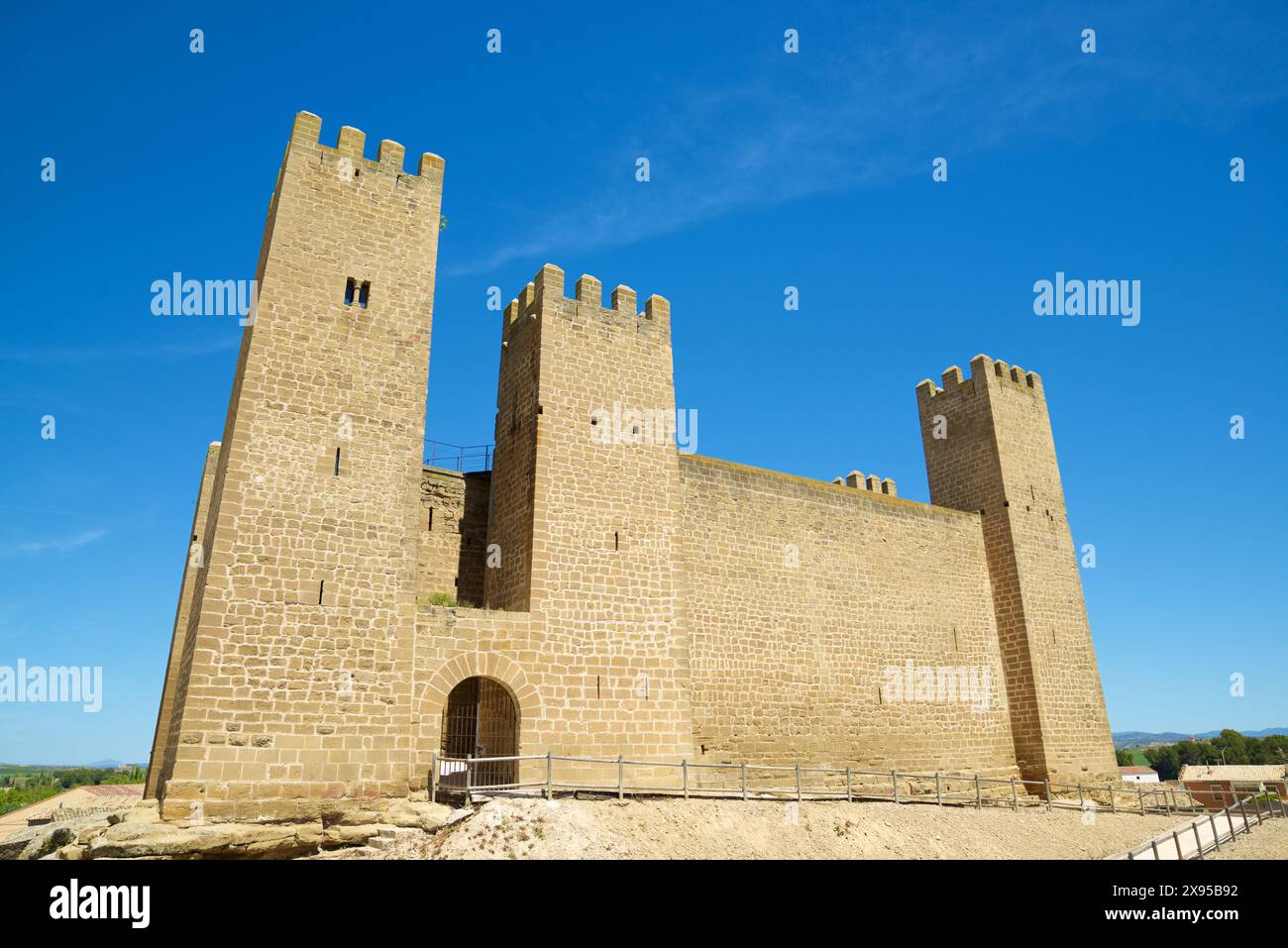 Exterior view of the Sadaba castle in Zaragoza Province, Aragon in ...