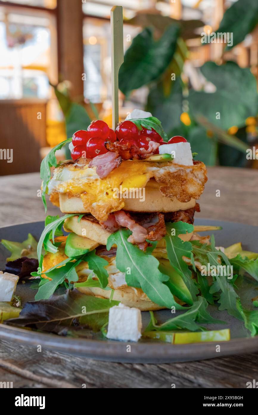 Big Dutch Pancakes with BBQ Meat and Vegetables - Traditional Hollands ...