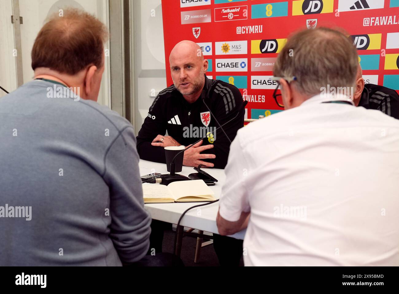 Wales manager Rob Page during a squad announcement at the Urdd ...