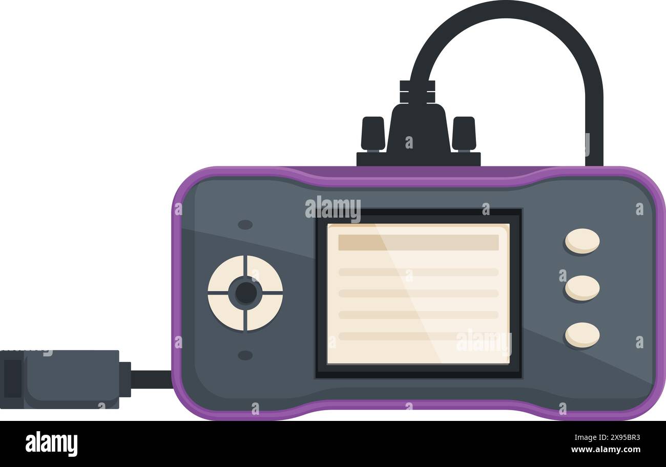 Flat design illustration of a classic portable radio with disconnected ...