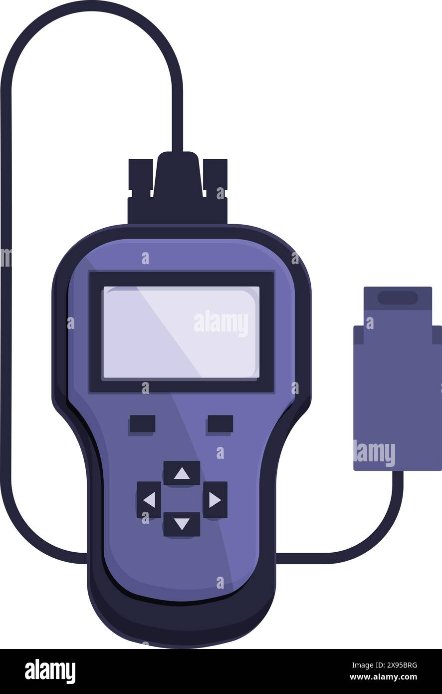 Graphic illustration of a modern digital multimeter with connected ...
