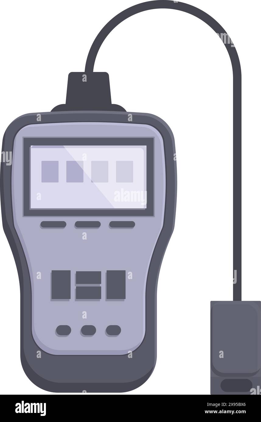 Flat design graphic of a digital multimeter with probe, commonly used ...