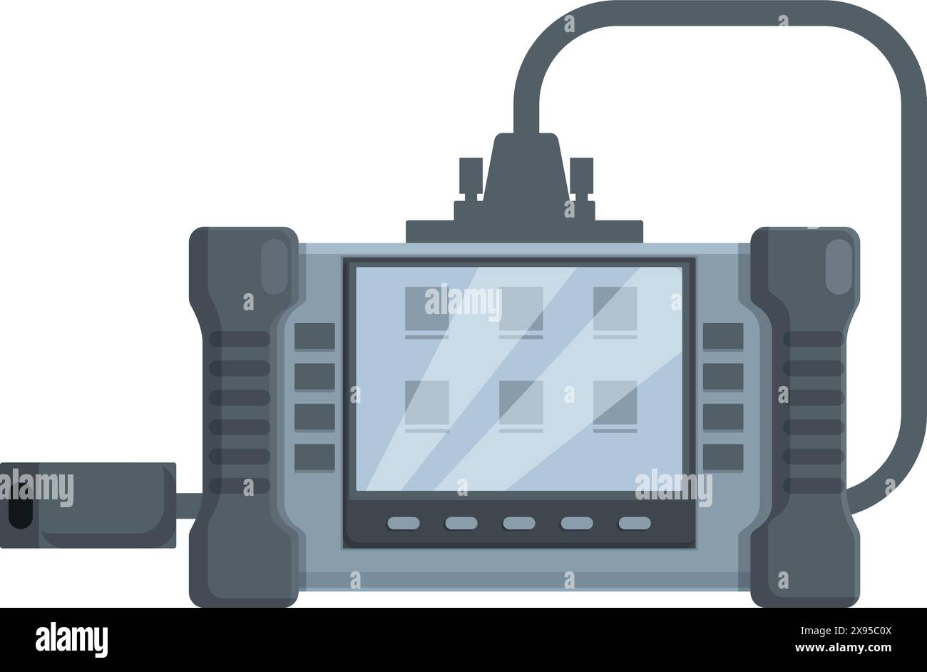 Cartoonstyle oscilloscope used for electrical signal analysis isolated ...
