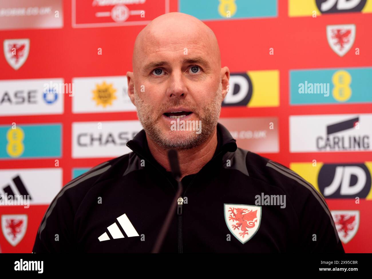 Wales manager Rob Page during a squad announcement at the Urdd ...