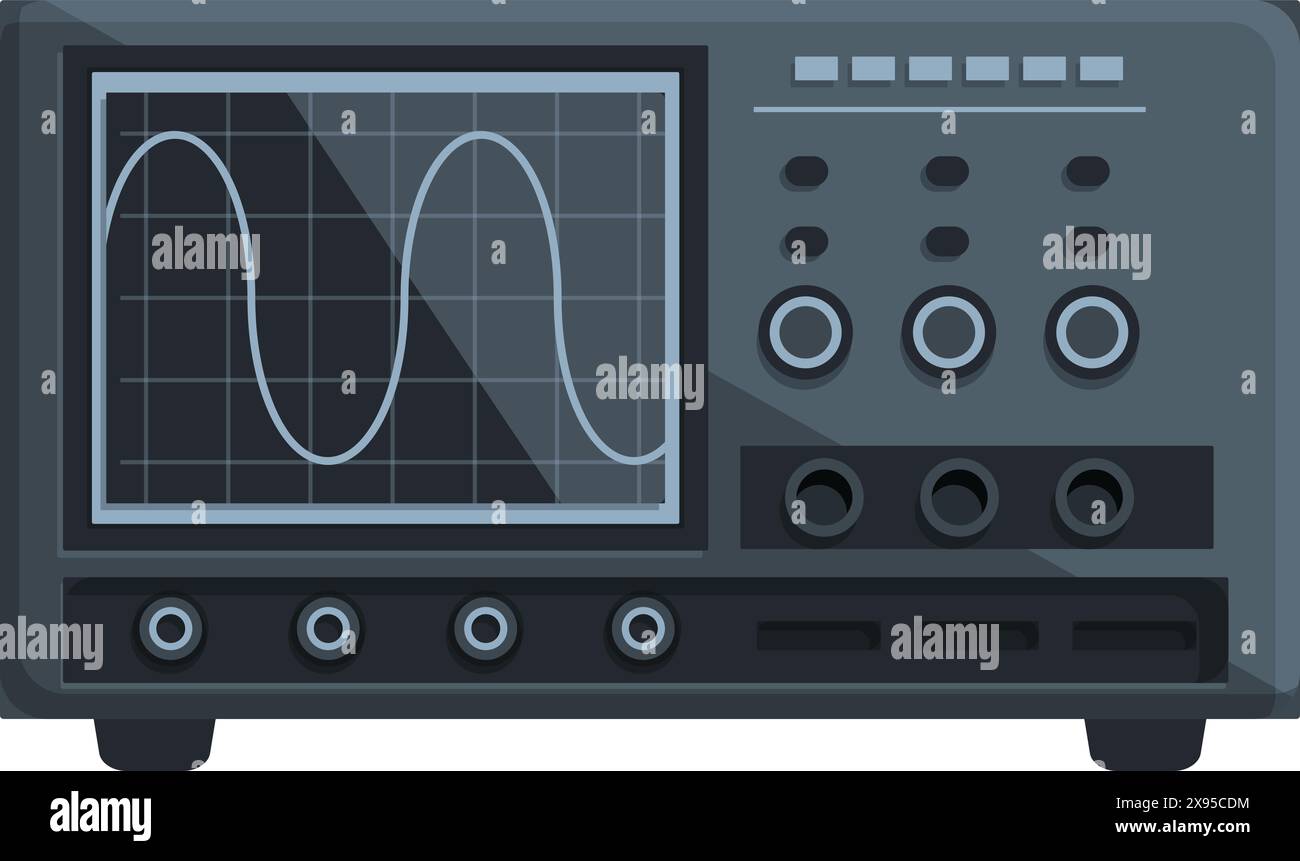 Vector illustration of a contemporary digital oscilloscope used for ...