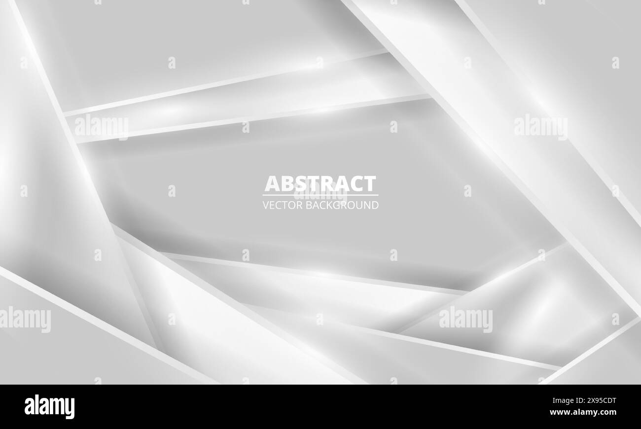 Silver luxury abstract background with geometric shapes and shadows ...