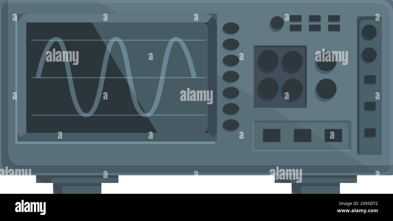 Detailed digital oscilloscope vector illustration with modern graphical ...