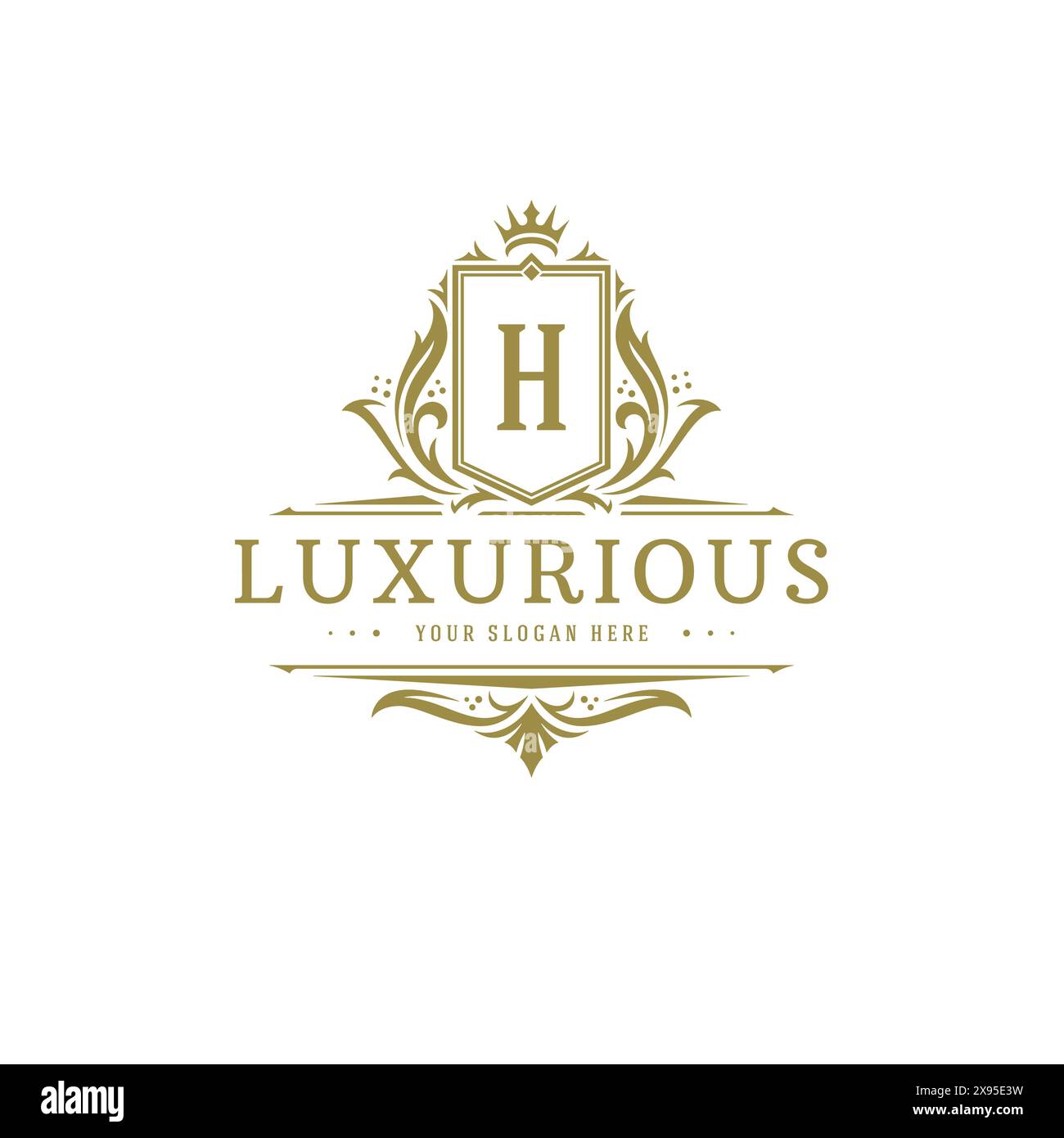 Luxury logo crest template design vector illustration. Royal brand ...