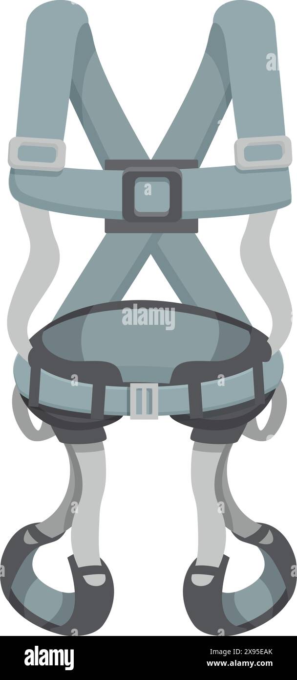 Vector illustration of safety harness with adjustable straps and ...