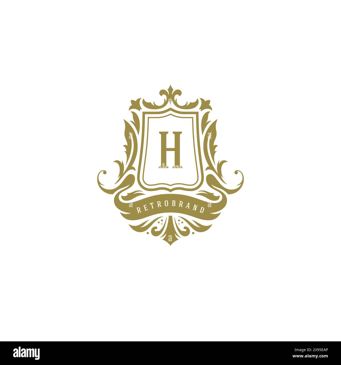 Luxury logo crest template design vector illustration. Royal brand ...