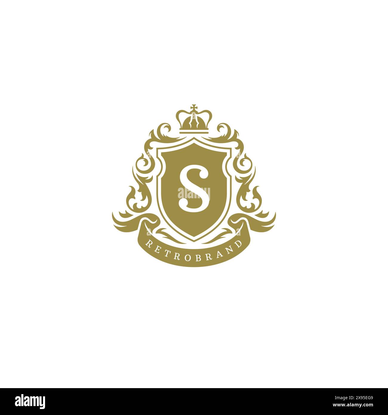 Luxury logo crest template design vector illustration. Royal brand ...