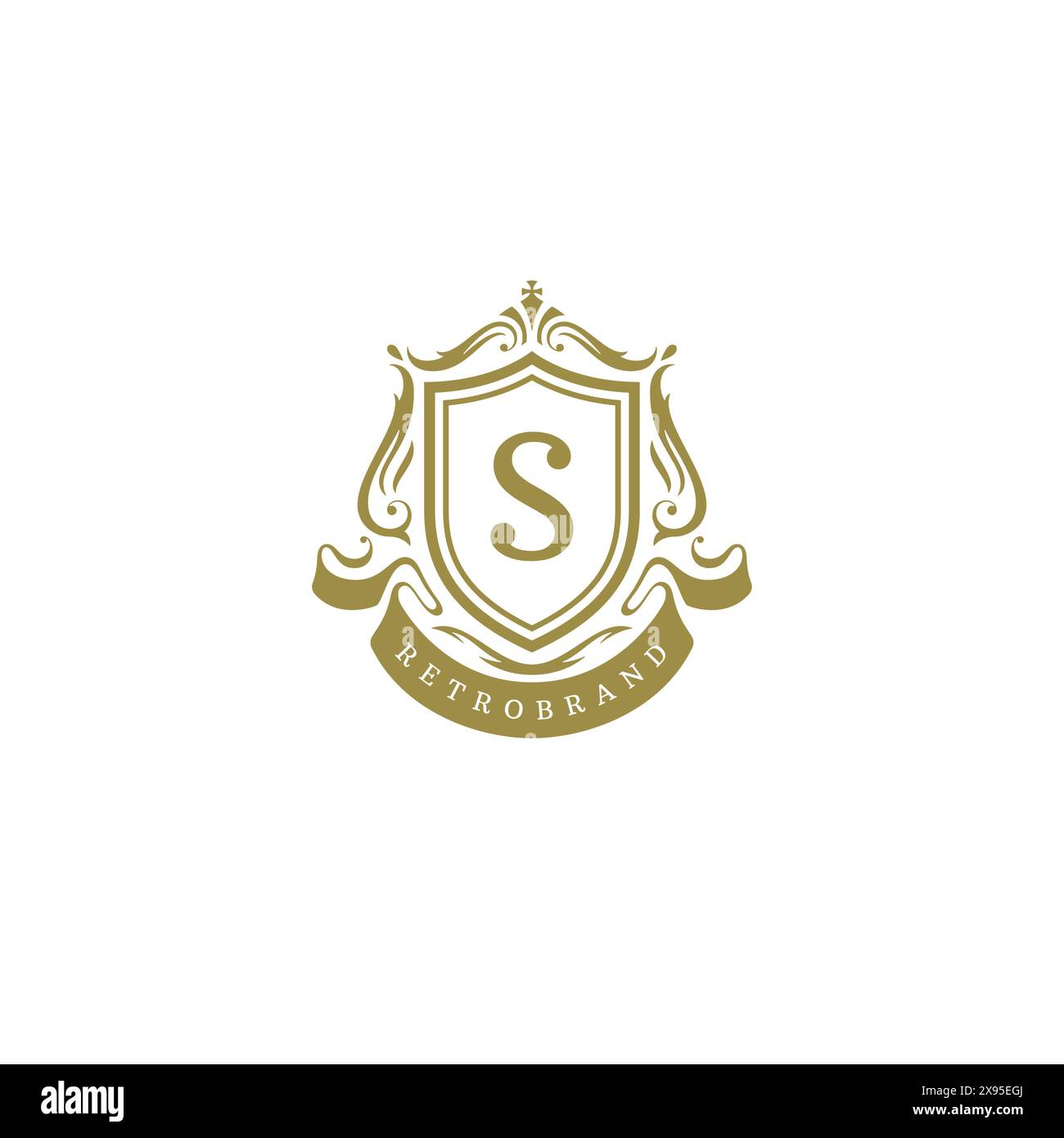 Luxury logo crest template design vector illustration. Royal brand ...