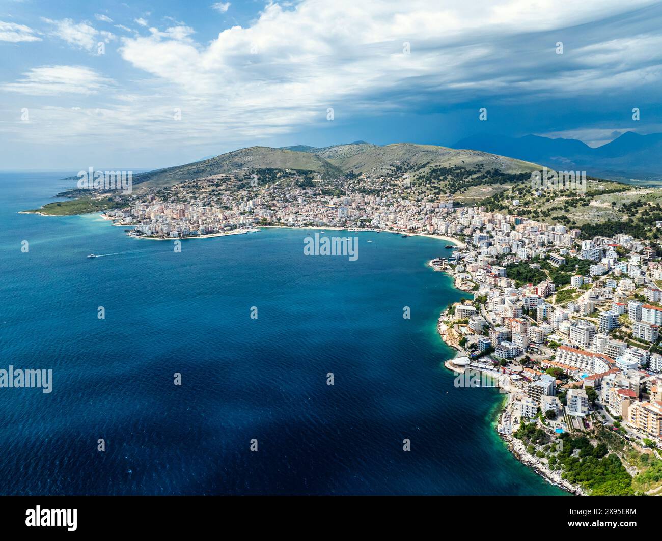 Saranda from a drone, Albanian Riviera, Albania Stock Photo - Alamy