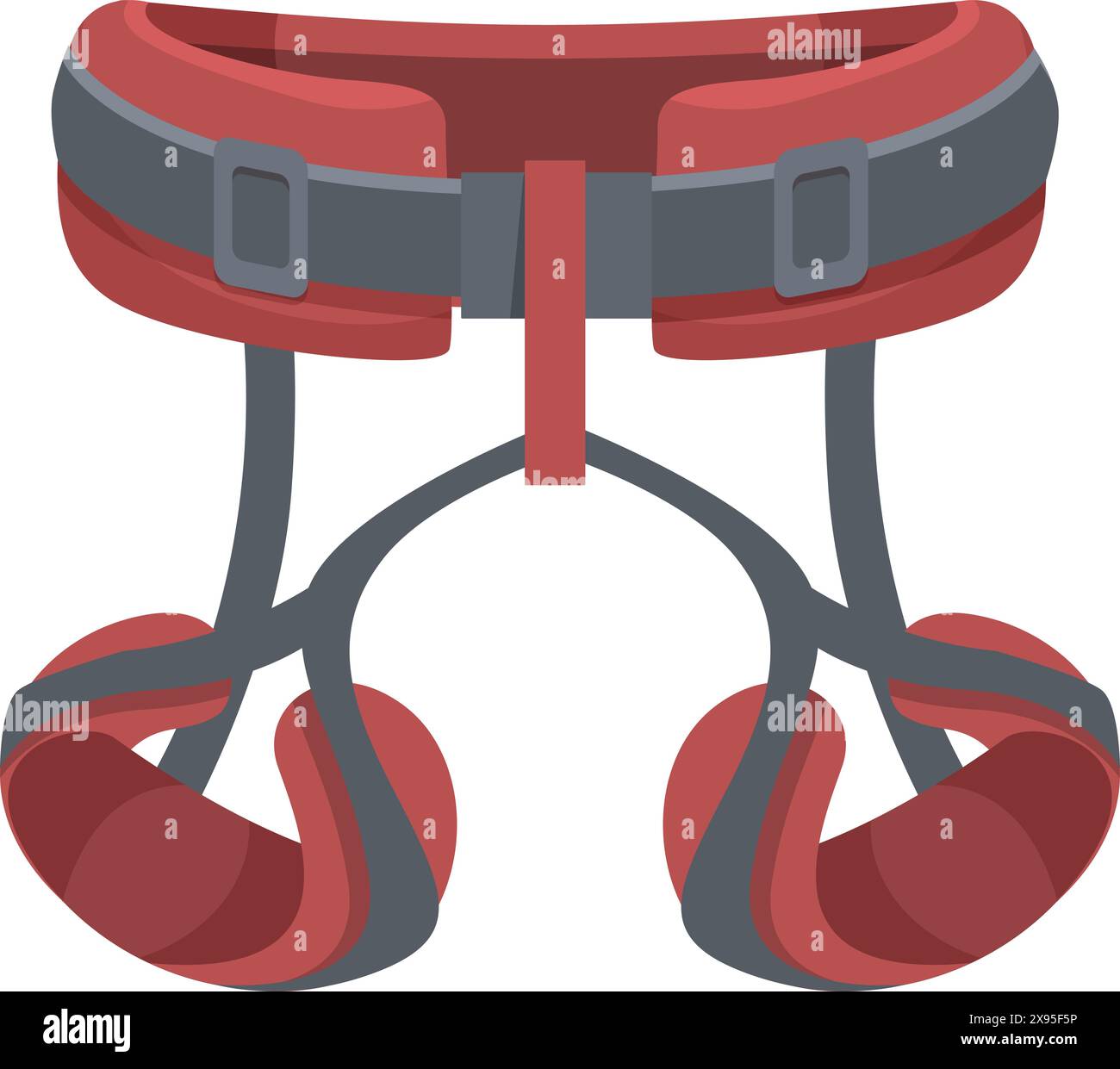 Colorful cartoon climbing harness illustration with carabiner and ...