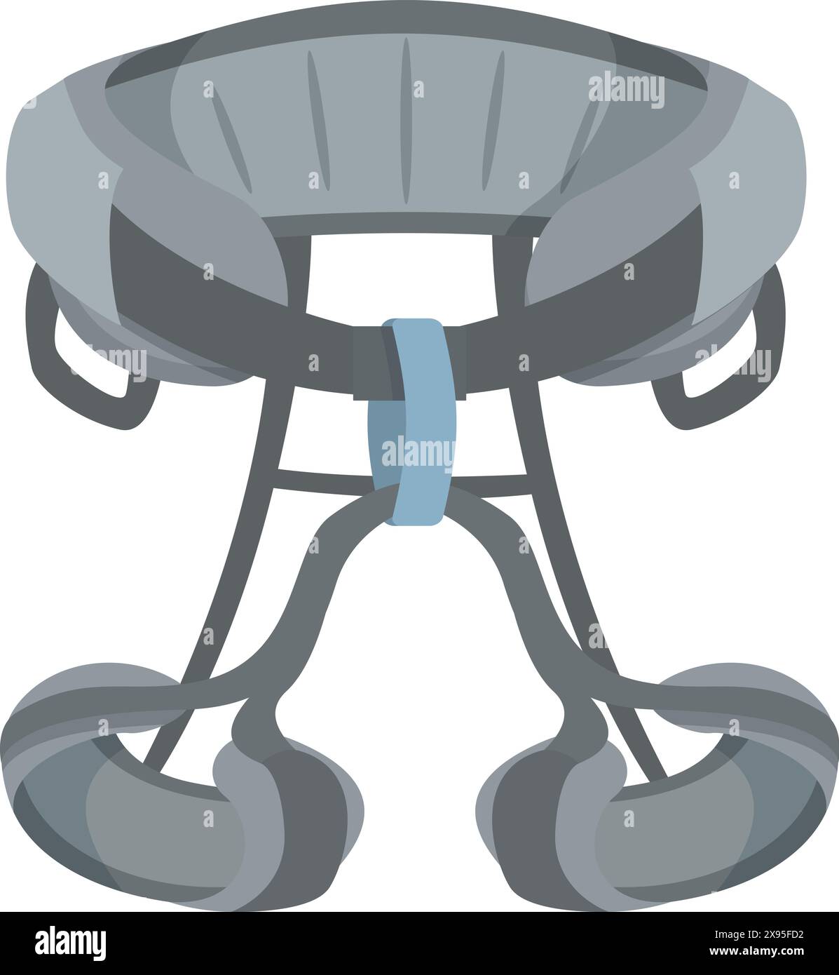 Cartoon climbing harness vector illustration with mountaineering gear ...