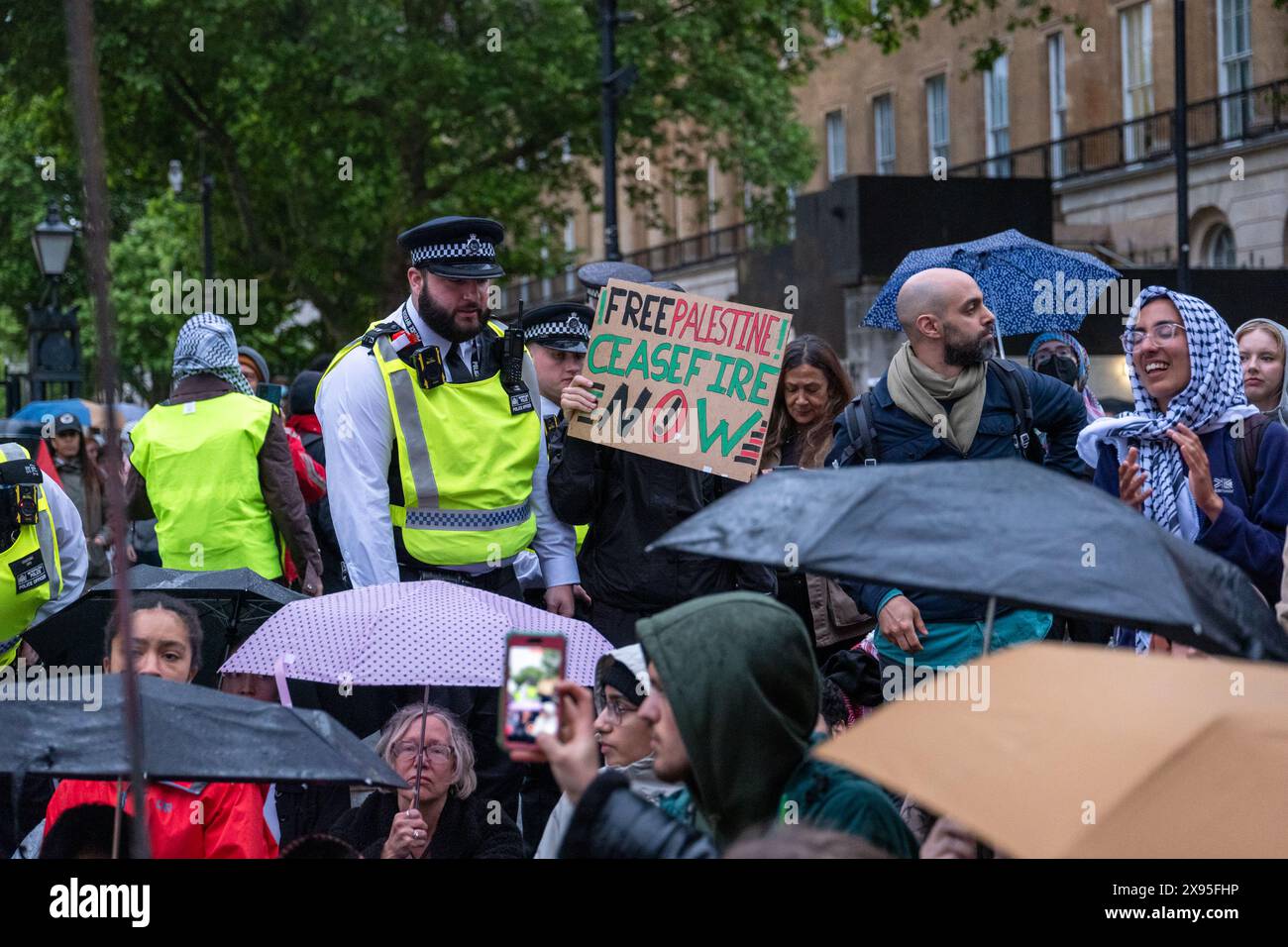 A emergency rally was called on Whitehall in central London, after the ...