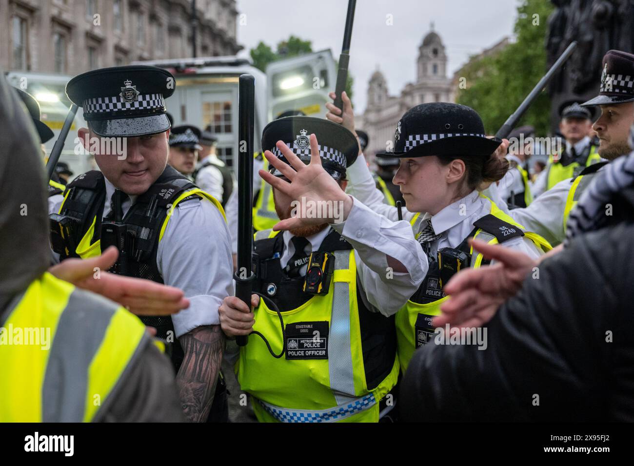 A emergency rally was called on Whitehall in central London, after the ...
