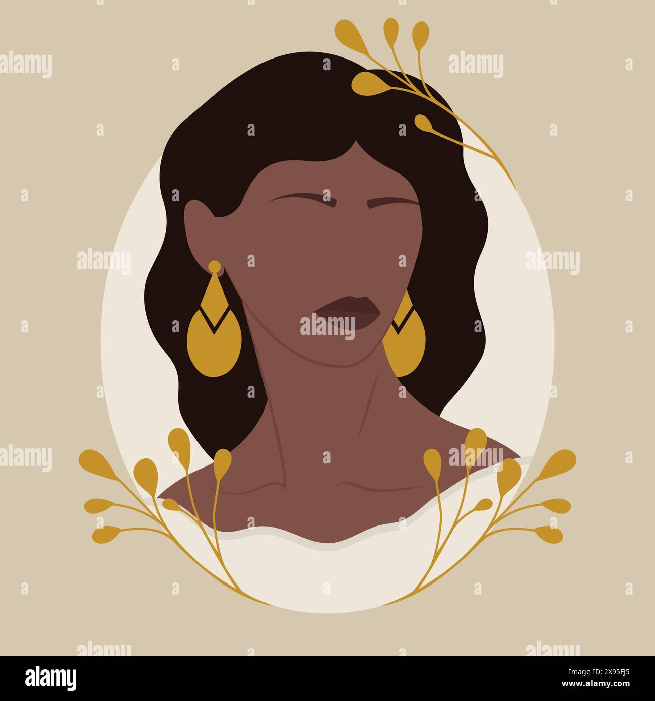 Faceless young woman in black dress aesthetic illustration. Vintage ...