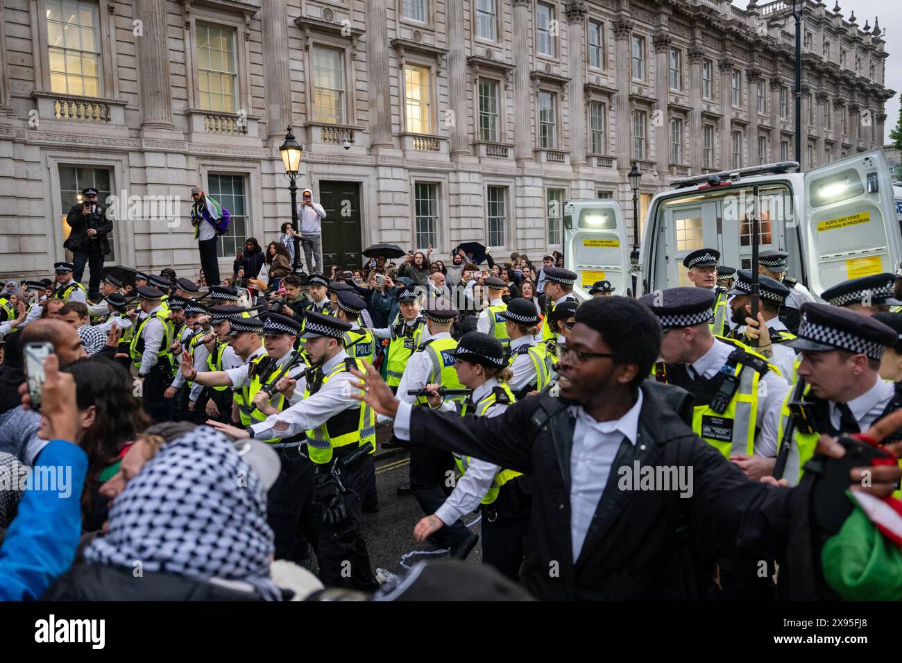 A emergency rally was called on Whitehall in central London, after the ...