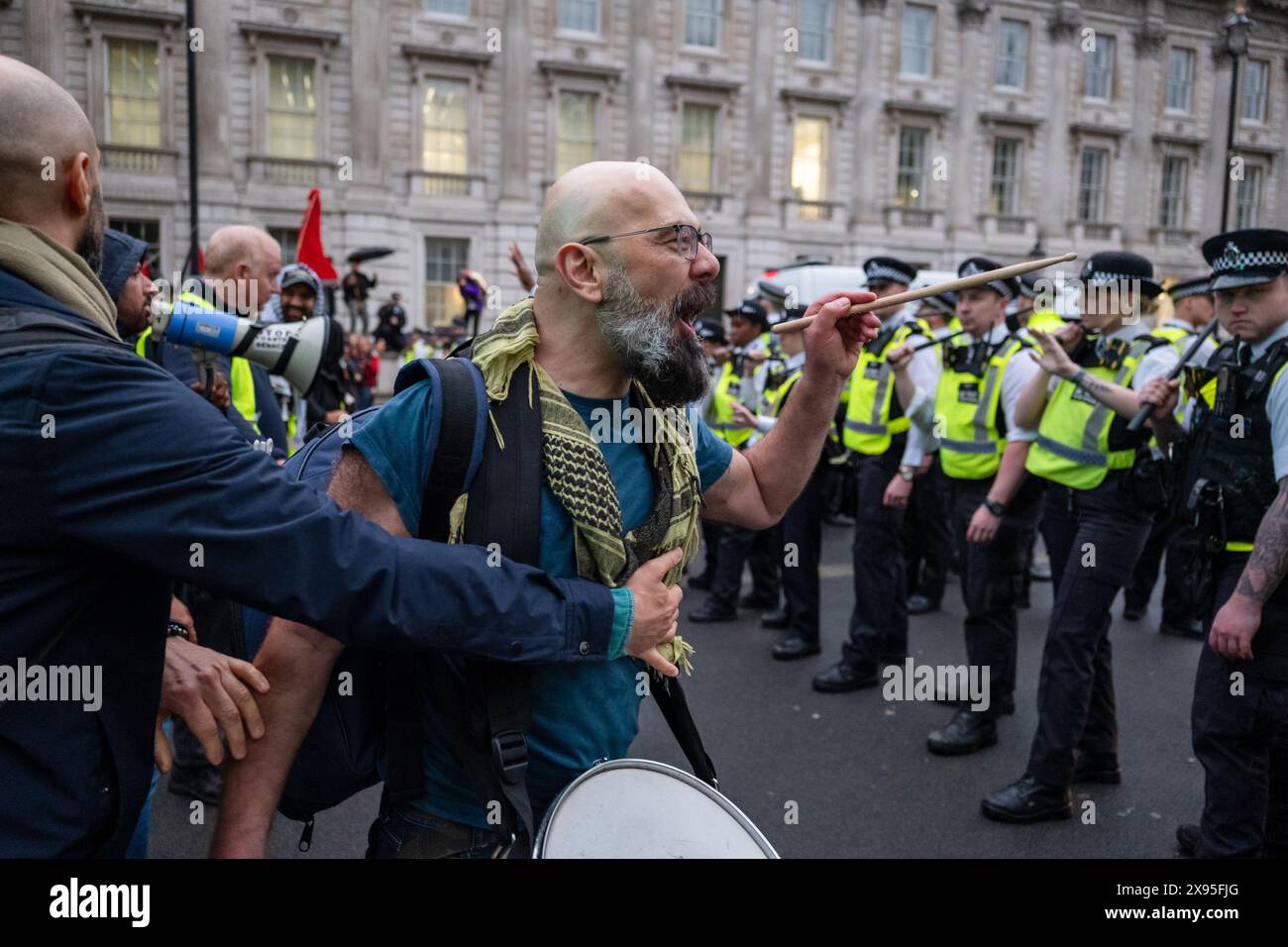 A emergency rally was called on Whitehall in central London, after the ...