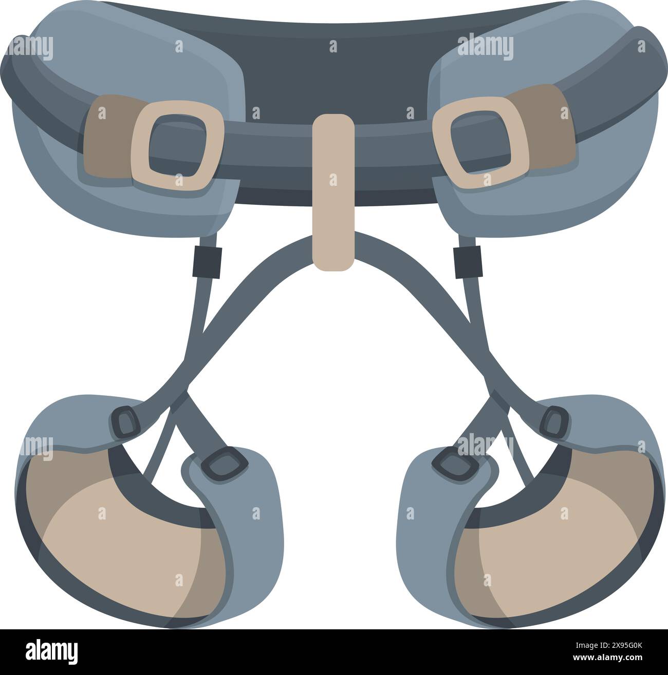 Colorful cartoon climbing harness illustration with adjustable buckle ...