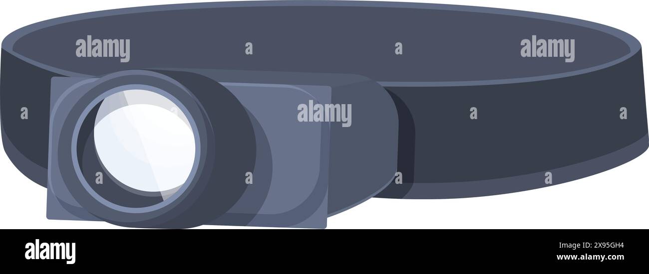 Vector graphic of a modern, sleek black headlamp isolated on a white ...