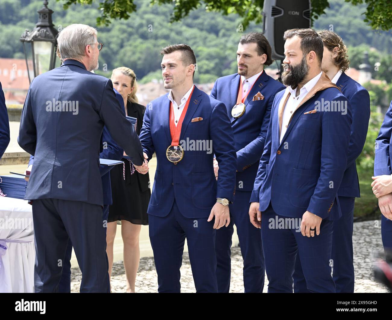 Prague, Czech Republic. 29th May, 2024. Czech Prime Minister Petr Fiala ...
