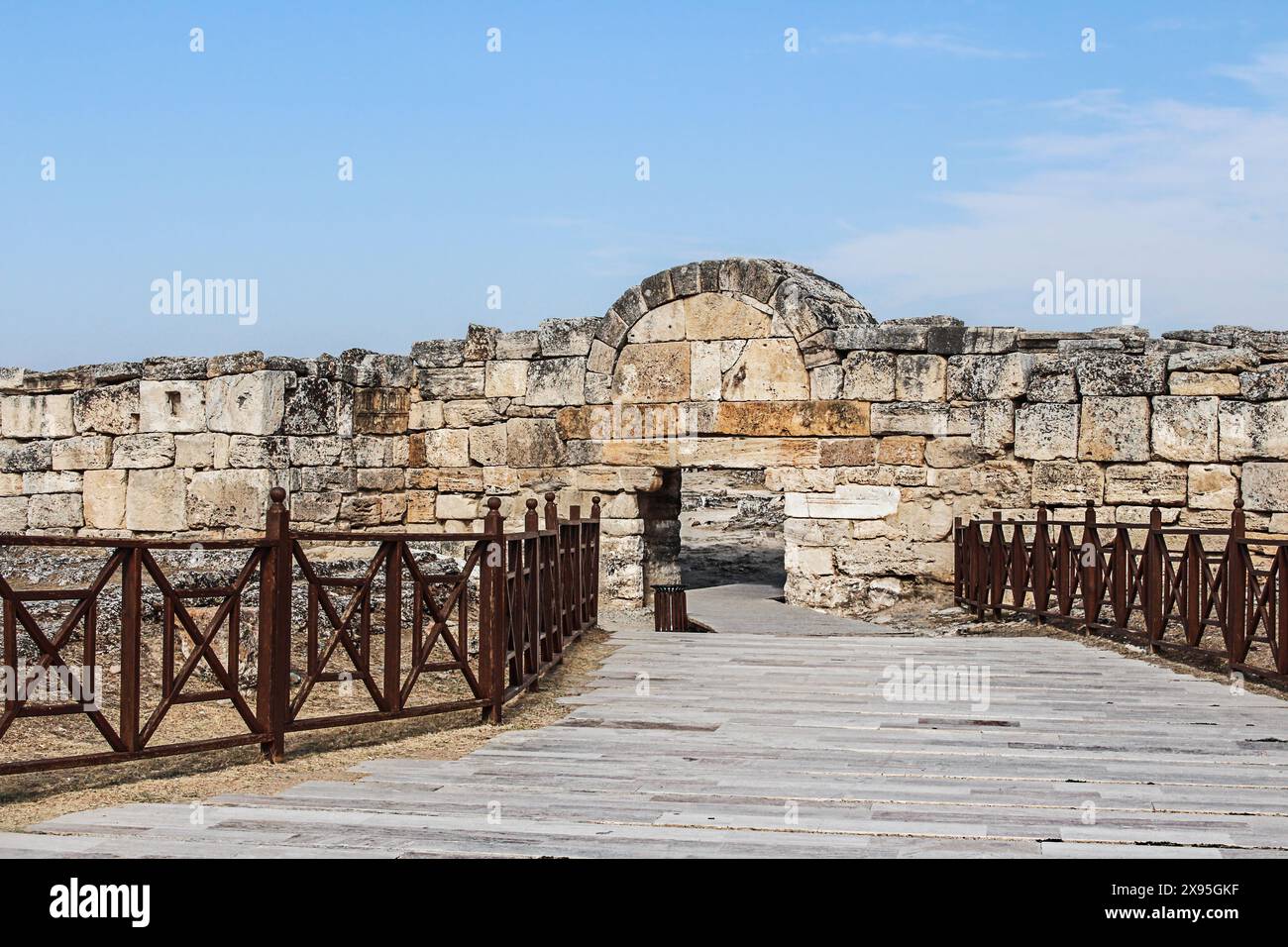 Southern Byzantine Gate at Hierapolis ancient site in Denizli province ...