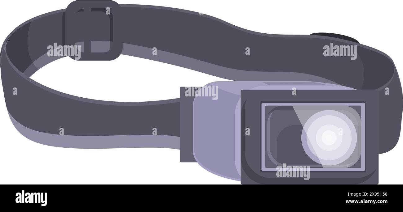 Isolated modern headlamp vector illustration for outdoor adventure ...
