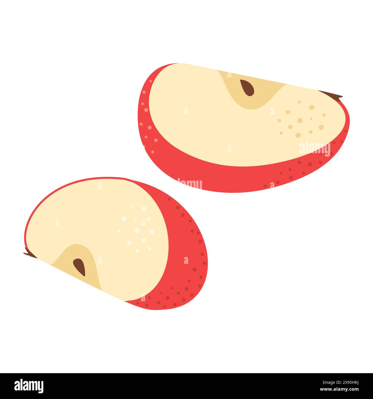 Fresh red apple slices icon. Healthy vegetarian snack, cut apple for ...