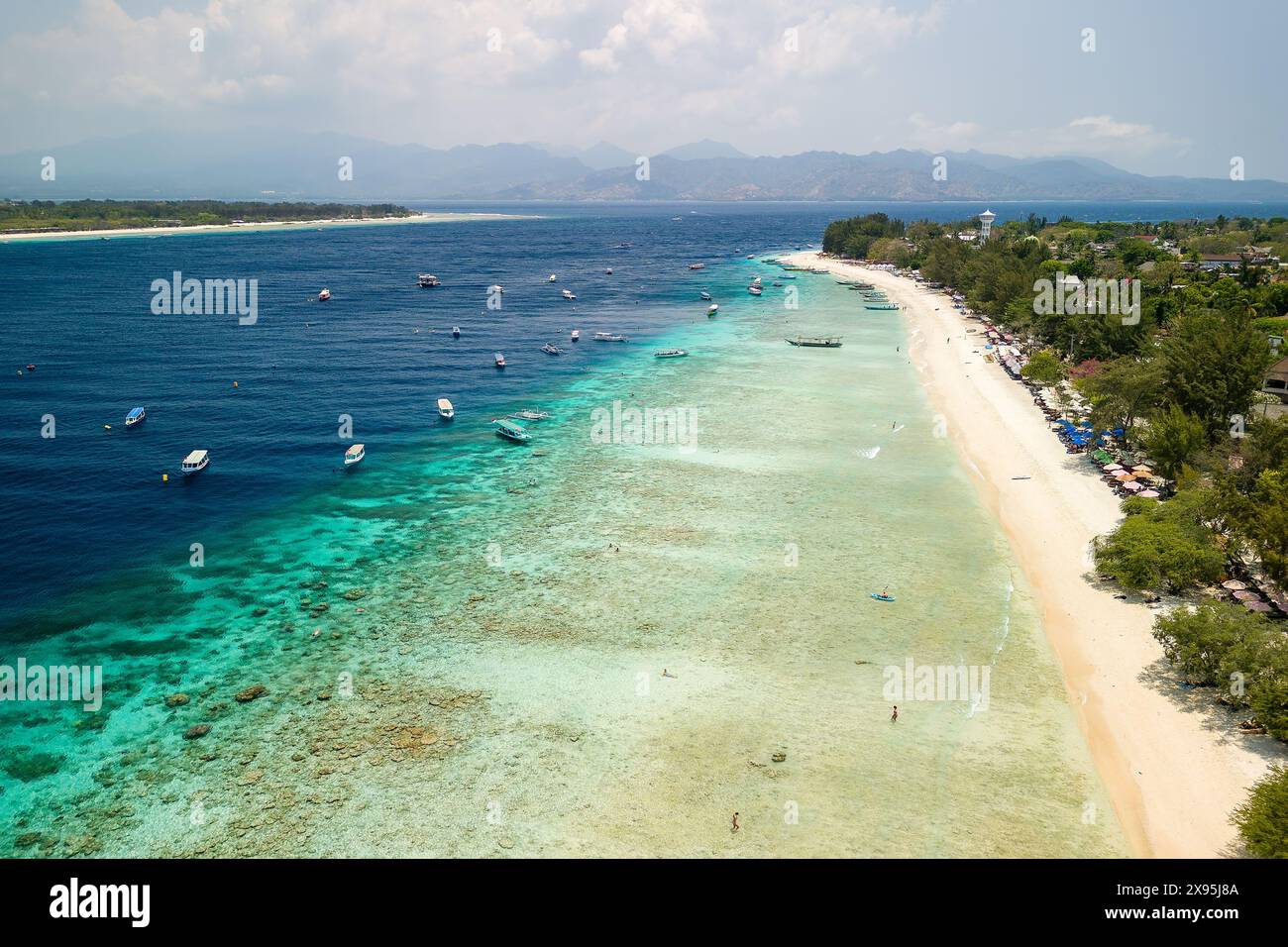 Main beach area of Gili Trawangan on Indonesia's Gili Islands, Lombok ...