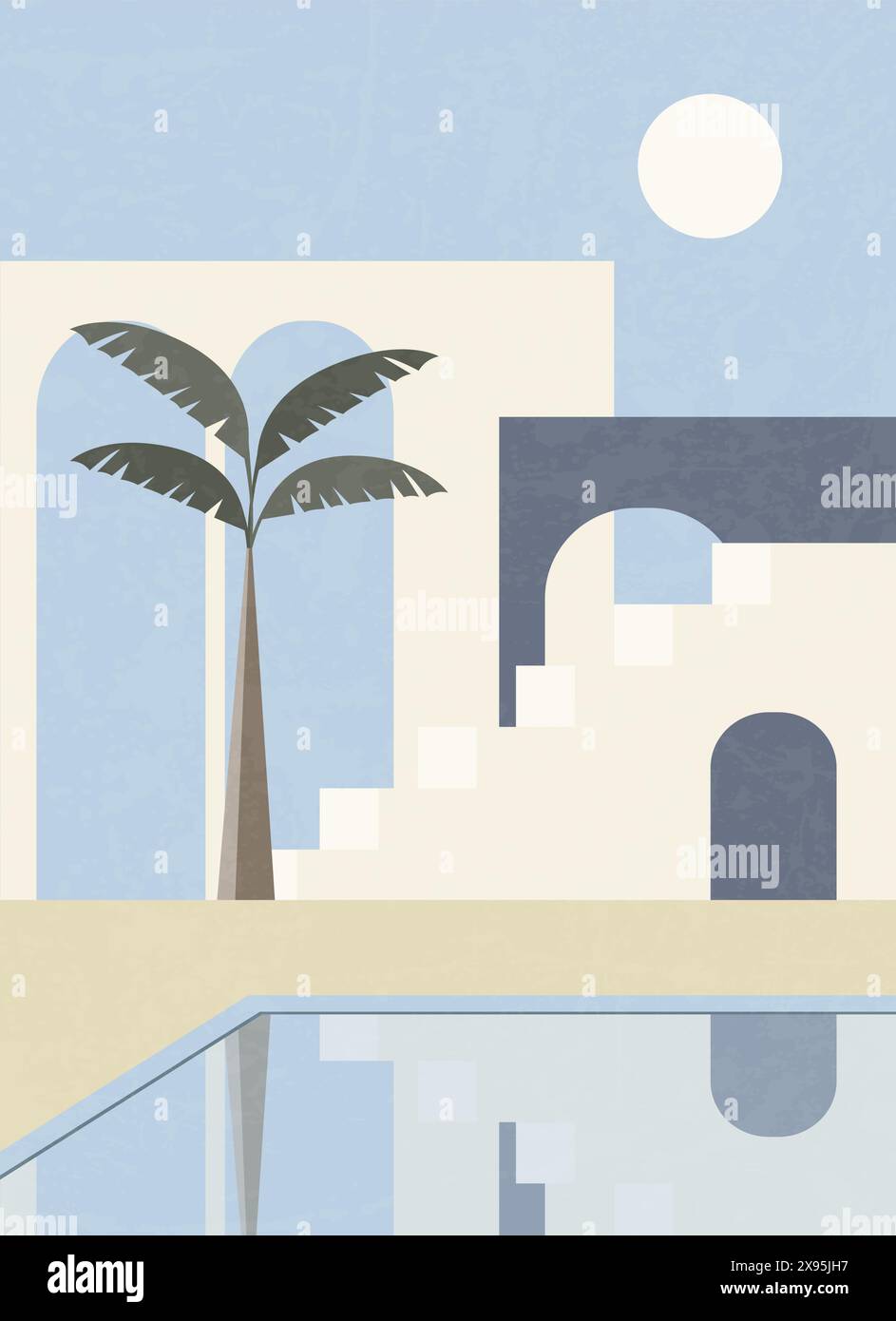 Minimalist cityscape, Moroccan style simple architecture view. Simple ...