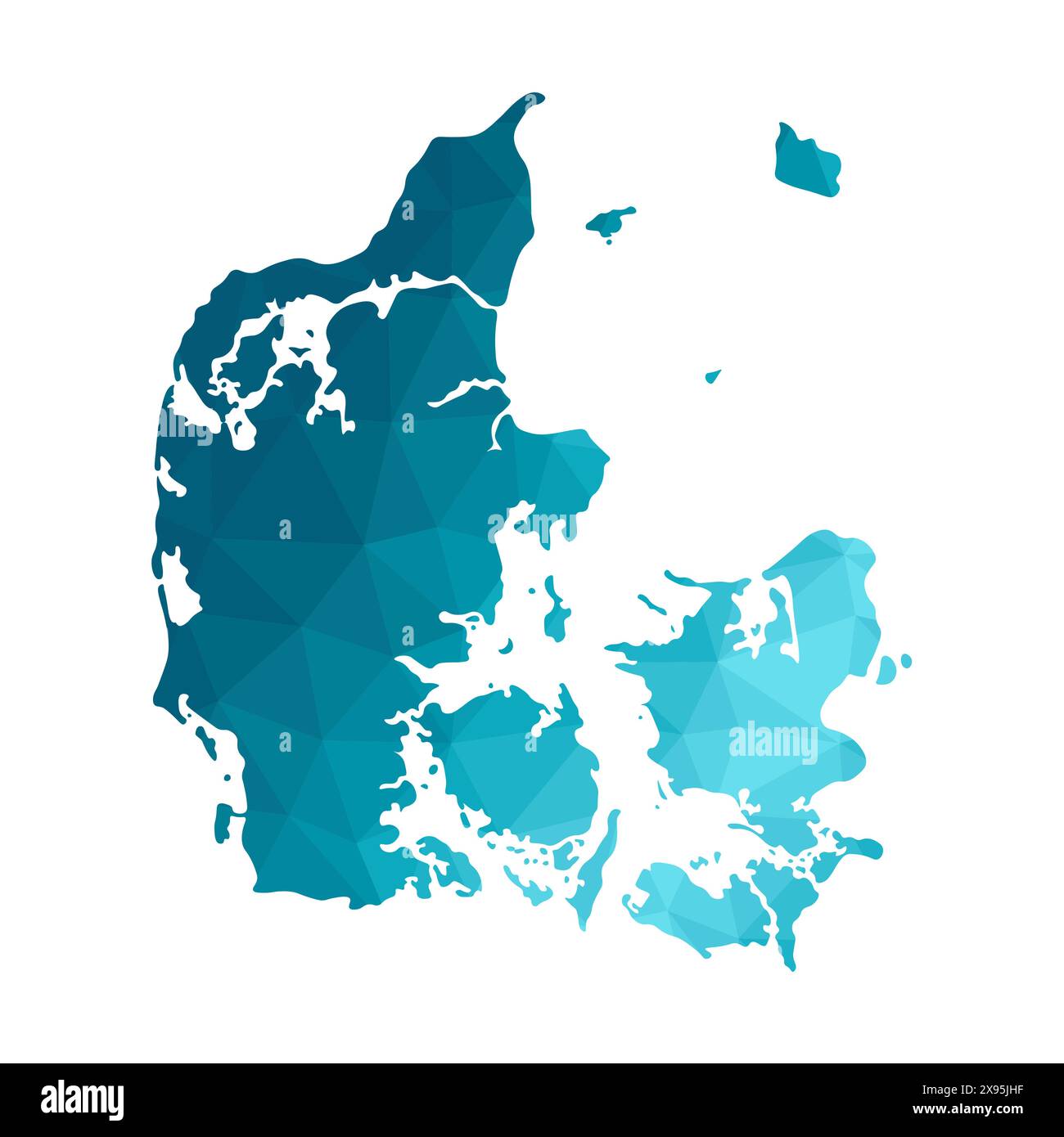 Denmark vector outline map hi-res stock photography and images - Alamy