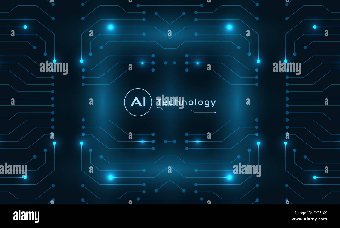 Abstract circuit board futuristic technology background. Digital technology dark blue vector ai ...