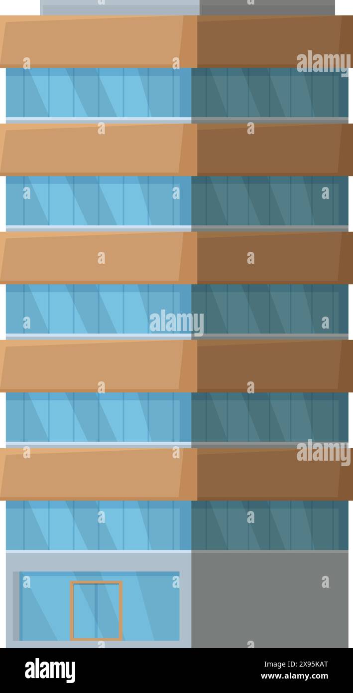 Sleek vector design of a contemporary multistory office building with ...