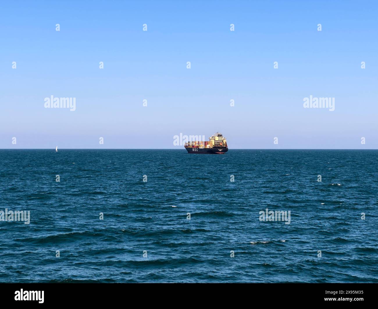 Italy - 10 May 2024: An MSC container ship with freight containers on ...