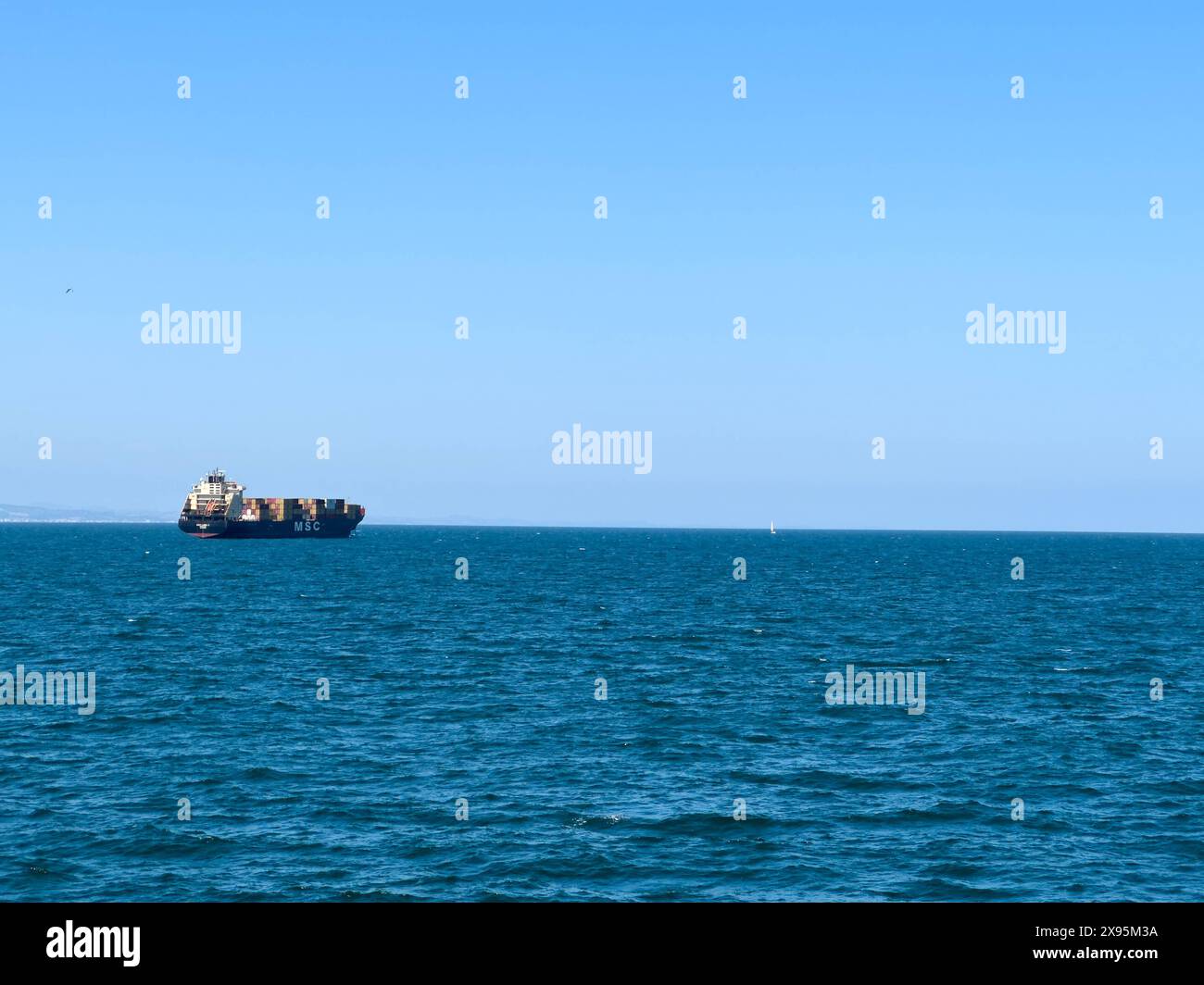 Italy - 10 May 2024: An MSC container ship with freight containers on ...