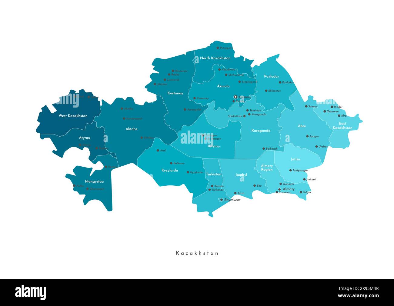 Vector modern isolated illustration. Simplified administrative map of ...