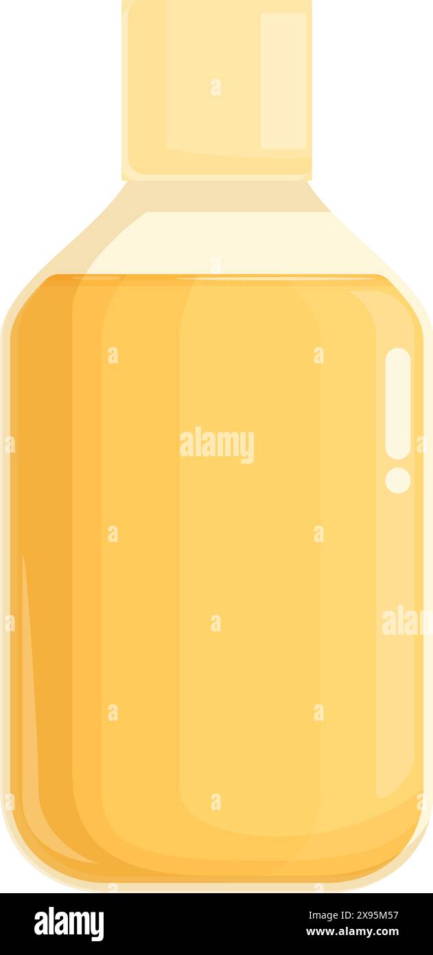 Vector illustration of a cute yellow cartoon shampoo bottle with blank ...